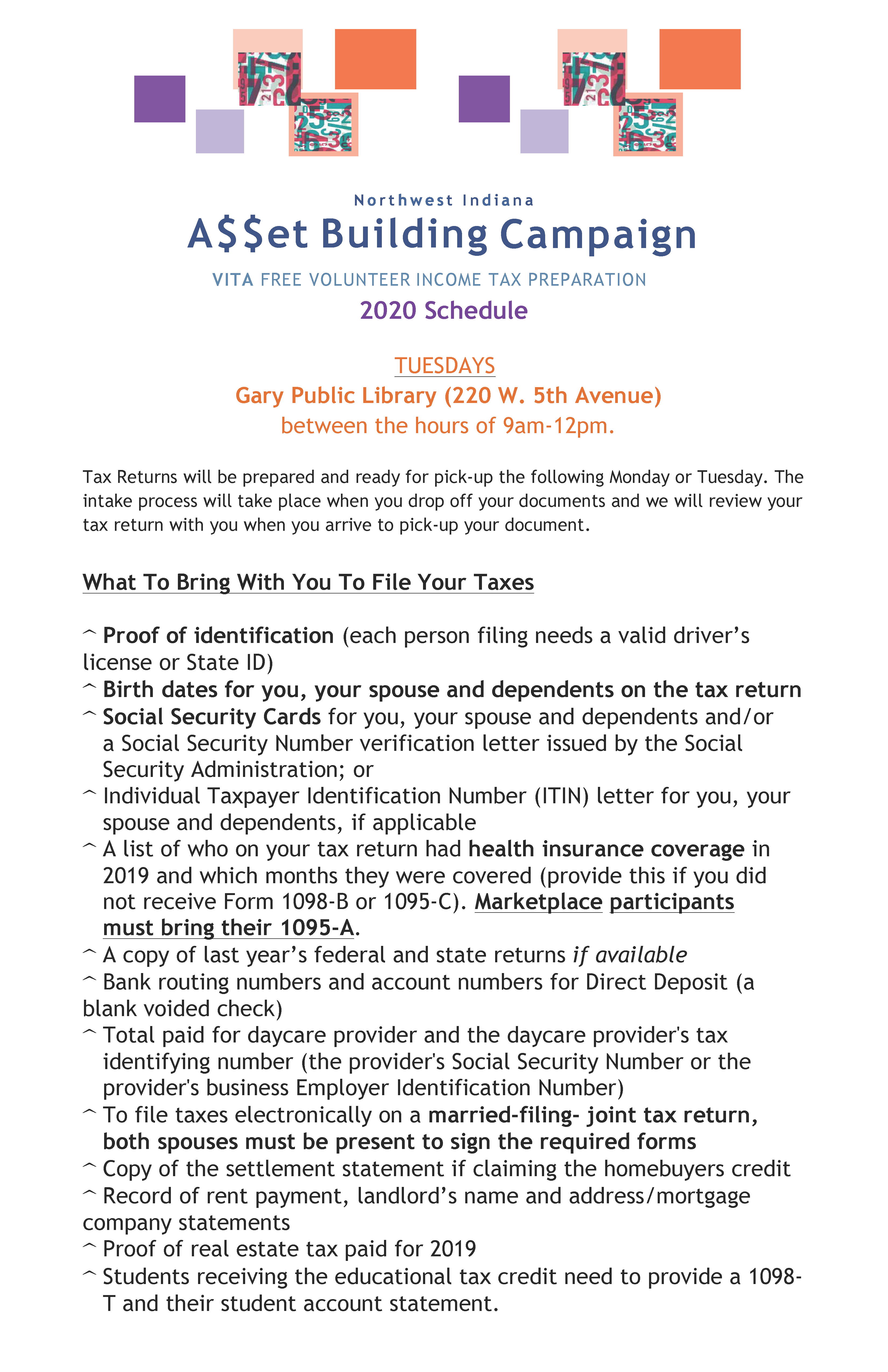 Vita Tax Service Prep | Gary Public Library